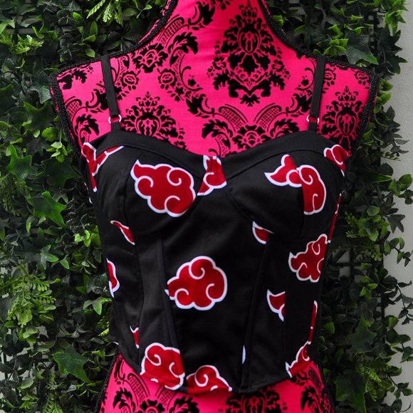 SUGOI | Tops | New Naruto Anime Akatsuki Corset Top | Poshmark